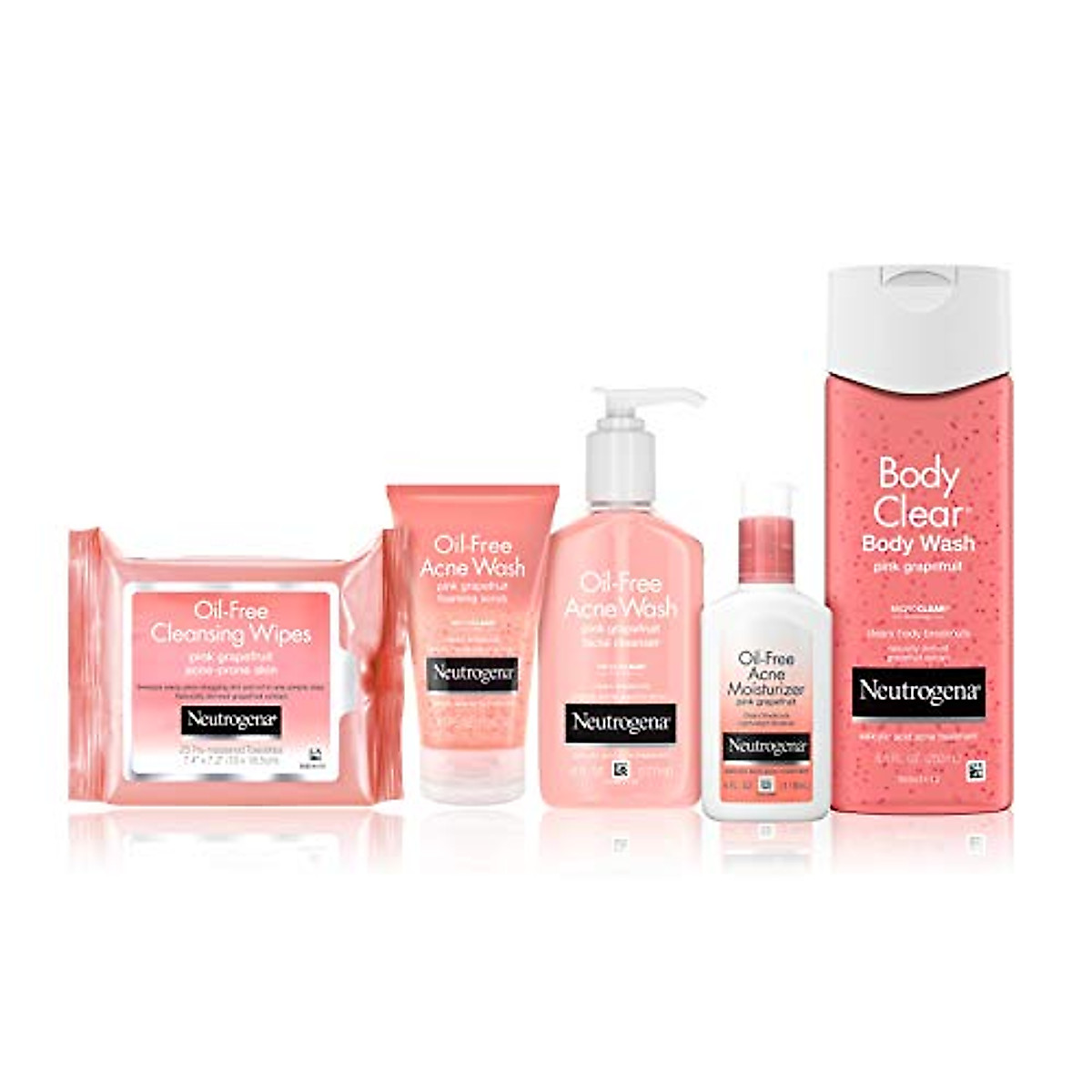 Neutrogena Body Clear Acne Treatment Body Wash with 2% Salicylic Acid Acne Medicine to Prevent Body Breakouts, Pink Grapefruit Shower Gel for Back, Chest & Shoulders, Vitamin C, 8.5 fl. oz