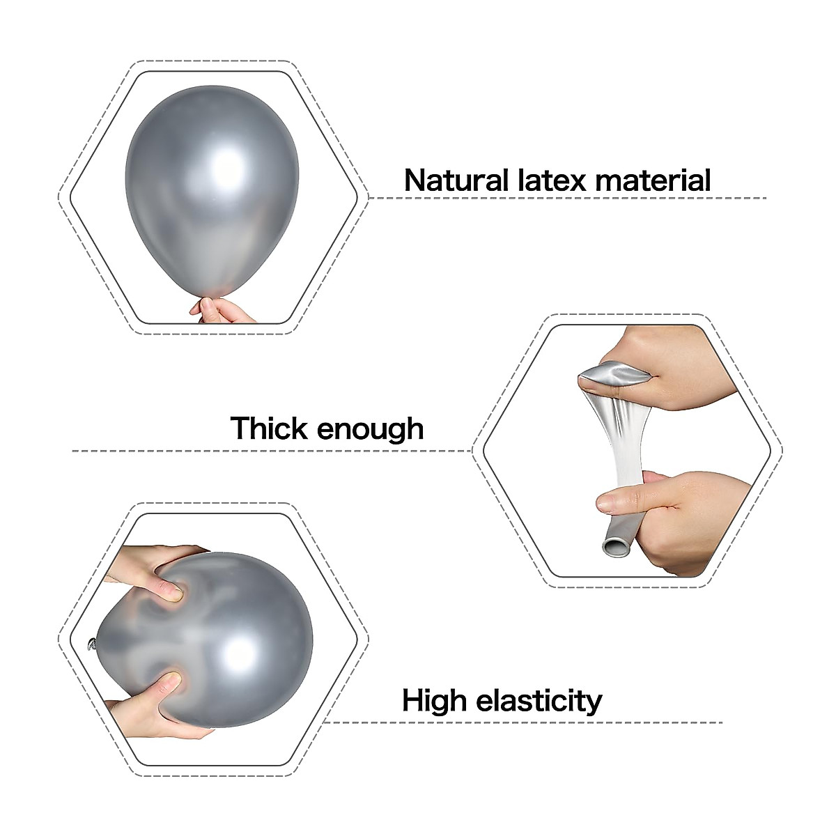 Deiiom Black Gold Balloons Arch Garland Kit-Metallic Silver Balloon Chrome Latex Balloon Gold Explosion Star Foil Balloon 151Pcs for Birthday,Graduation,Gender Reveal,Baby Shower Party Decorations.