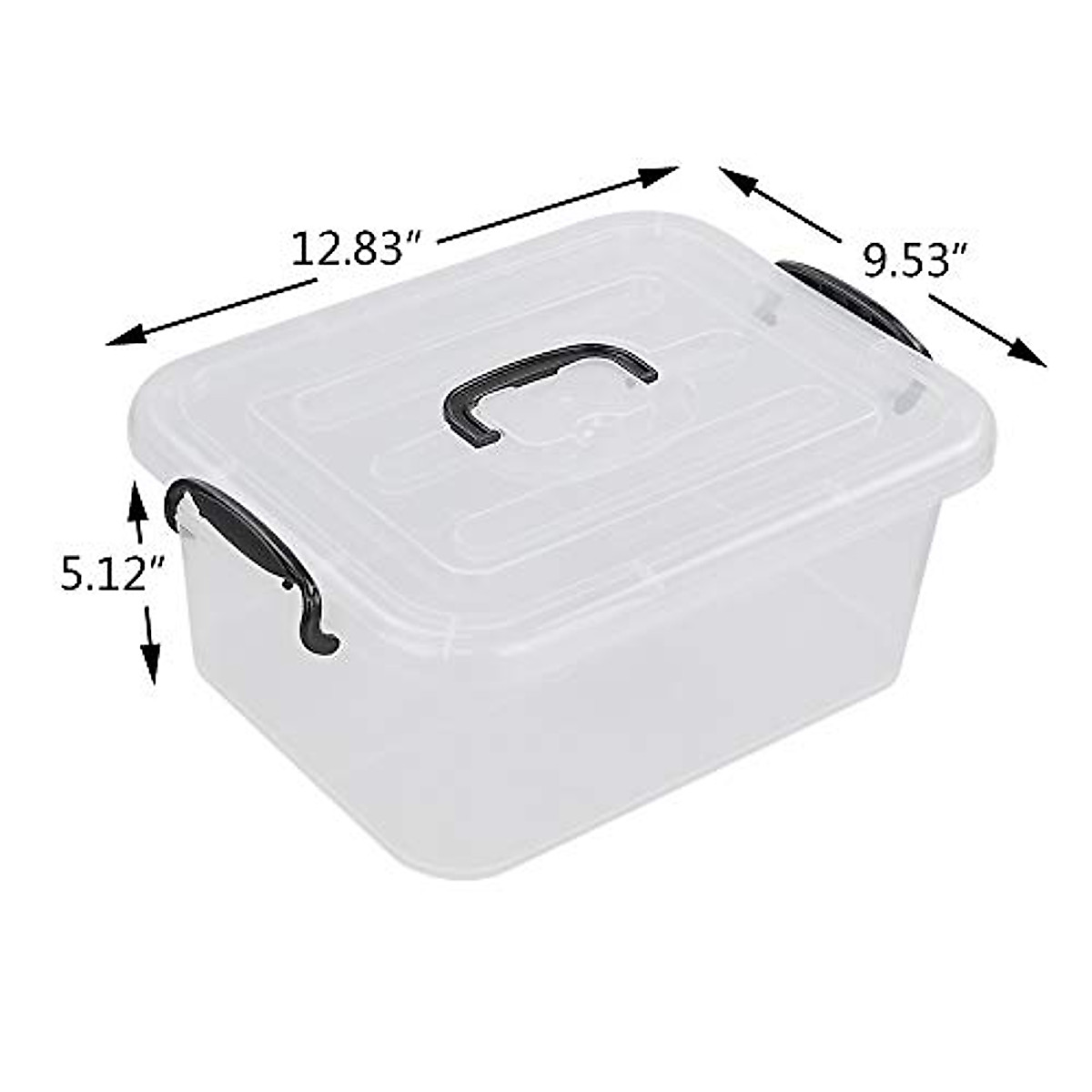 Easymanie 8 Quart Clear Storage Bin with Handle, 2 Packs
