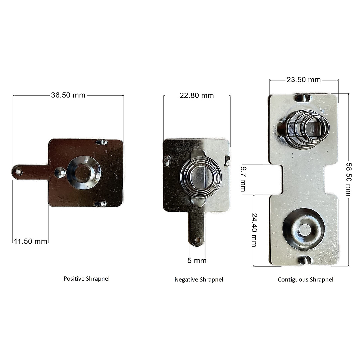 Plantmate D Cell Battery IEC R20 Leaf Spring Contact Metal Plate 3-Set Pack