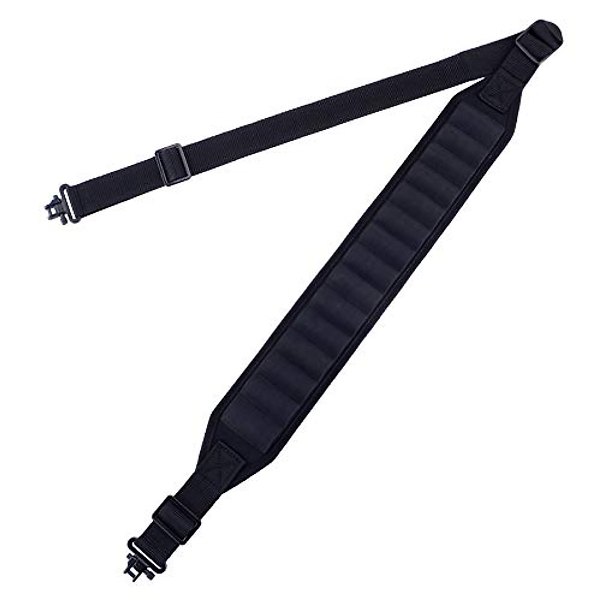 BOOSTEADY Black Shotgun Sling with Shell Holder, 2 Point Non-Slip Adjustable Ammo Sling for Shotgun - Holds 15 Shells