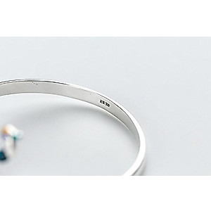 Helen de Lete Coloful Peacock Phoenix Wonder Bird 925 Sterling Silver Open Ring/Bracelet (Bracelet)