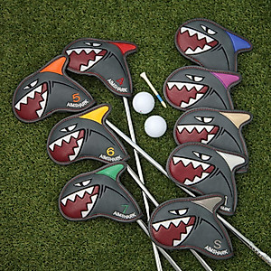 AIMSHARK Coloring Golf Iron Covers/9pcs Set/Golf Head Covers (Gray Set)