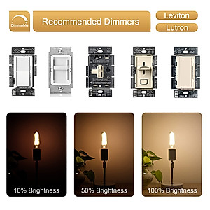 Dimmable 2W Tubular LED Bulbs, 2700K Warm White, Edison Style Filament Light Bulb, Vintage T10 Lamp Bulb 25 Watt Equivalent, E26 Medium Base 200LM,Clear Glass Cover,3Pack