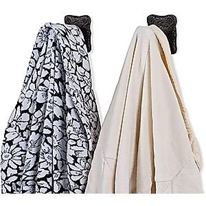 Rustic State Motris Wall Mount Cast Iron Hooks Coat Towel Bag Hat Hanger Multiuse Entryway Railroad Spike Rack Black Set of 2