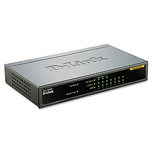 D-Link Fast Ethernet Switch, 8 Port Unmanaged w/ 4 PoE Ports (802.3AF) Desktop Network Internet 10/100 Plug n Play (DES-1008PA)