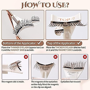MLEN Dual Magnetic Eyelashes Natural Look Magnetic Eyelashes Without Eyeliner Soft Magnets False Eyelashes No Glue or Eyeliner Needed with Applicator Reusable 3D Fake Lashes Extension with Tweezers