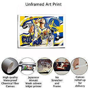 Stephen Curry Poster Basketball Posters 2022 Super Star Poster Canvas Wall Art Decoration for Living Room NOUCAN (16x24 No Framed,A)