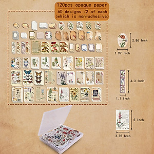 200Pcs Vintage Scrapbook Stickers, Aesthetic Junk Journal Stamping Supplies Kit, Scrapbooking Ephemera Washi Paper for Bullet Journaling Planners Diary Collage