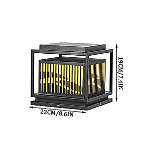 JSBDPHW Simple Style Metal Square Column Light LED Light Source Outdoor Waterproof Pillar Lamp Villa Courtyard Post Light Lawn Light Landscape Light