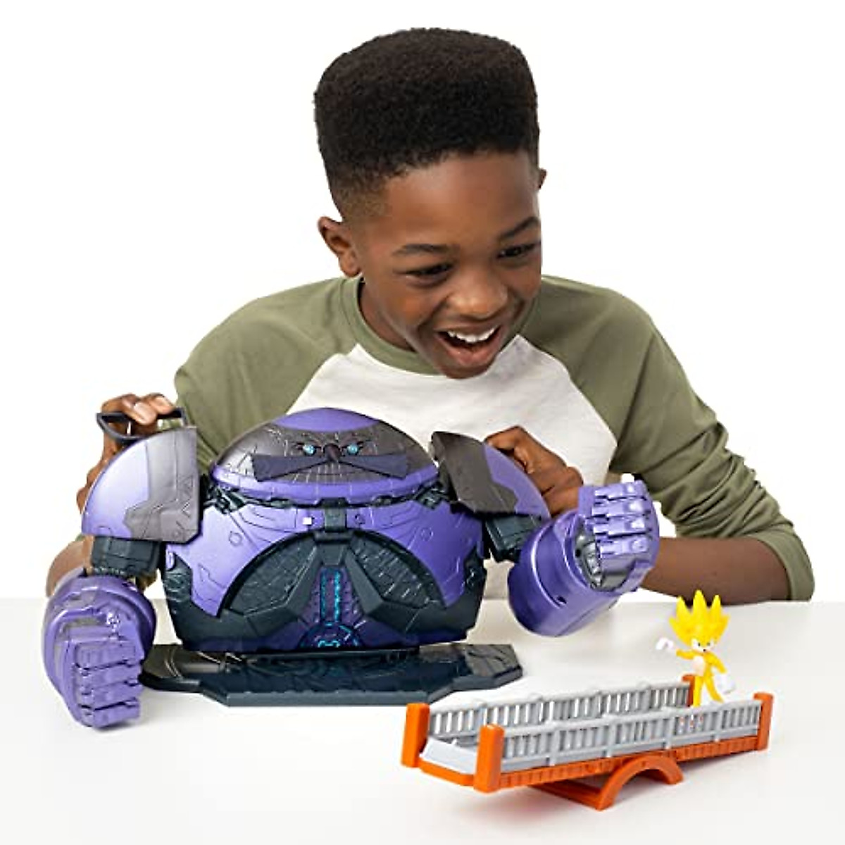 Sonic the Hedgehog 2 Movie Giant Eggman with Super Sonic 2.5" Action Figure Battle Playset