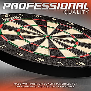 Franklin Sports Bristle Dart Board - Professional Steel Wire Dartboard - Regulation Sized 18" Inch Steel Tip Darts Board - Self Healing Sisal Dartboard for Adults