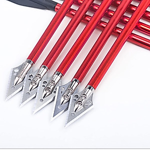 Elkrich Mini Archery Crossbow Bolts 6.25 Inch Aluminium Crossbow Bolts with Sharp Arrow Tip Mini Archery Arrows Dart for Shooting Target Practice Small Hunting Game (Red)