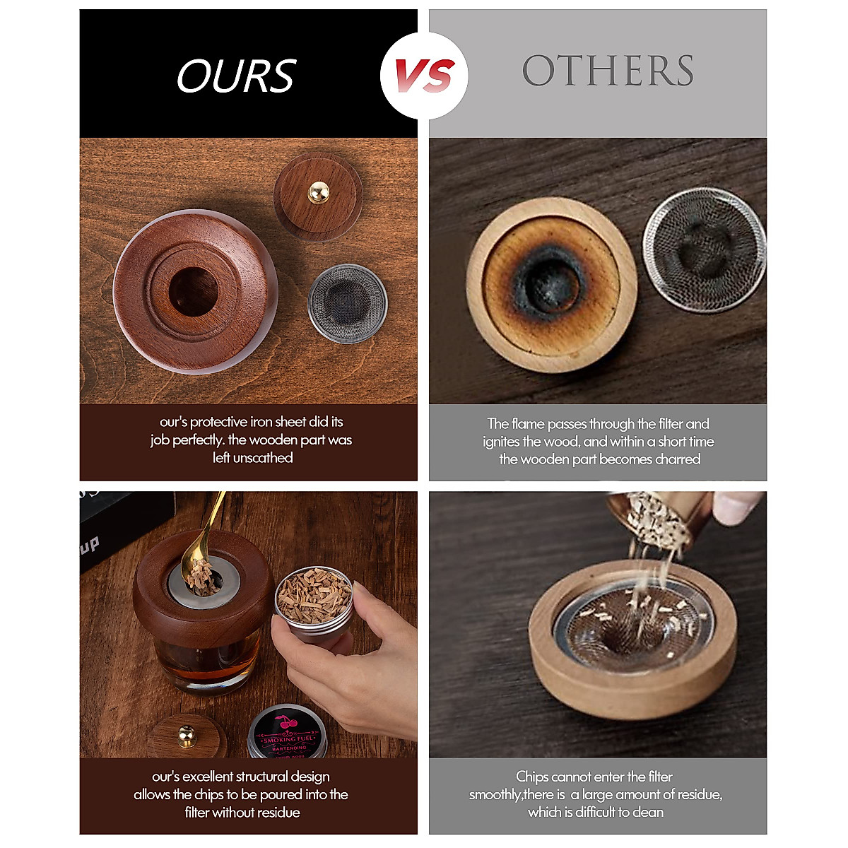 Cocktail Smoker Kit,Ziissup Old Fashioned Cocktail Kit With 4 Flavors of Wood Chips,Whiskey Smoker Kit,Bourbon Smoker kit is Idea Gift For Your Father, Friends & Lover