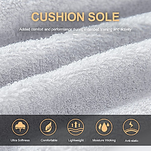 CS CELERSPORT Ankle Athletic Running Socks Low Cut Sport Tab Sock for Men and Women (6 Pairs), Medium, White