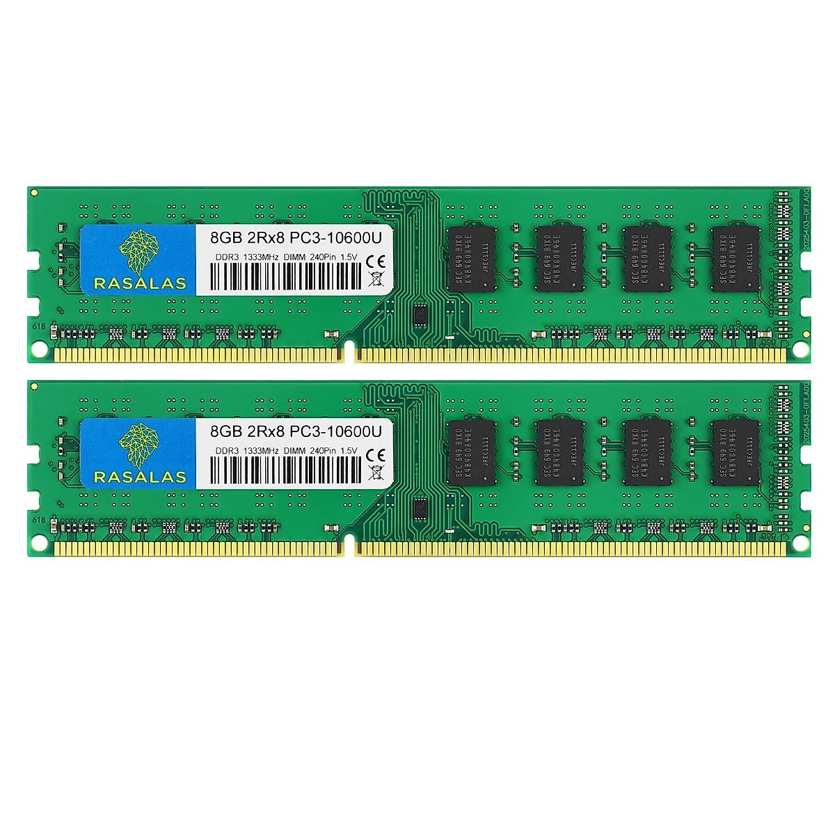 Rasalas 16GB Kit (2x8GB) PC3-10600 DDR3 1333MHz Ram 16GB 2Rx8 PC3 10600U DDR3 1333 8GB Ram 240 Pin 1.5V CL9 1333 mhz DDR3 Desktop Memory Ram Module