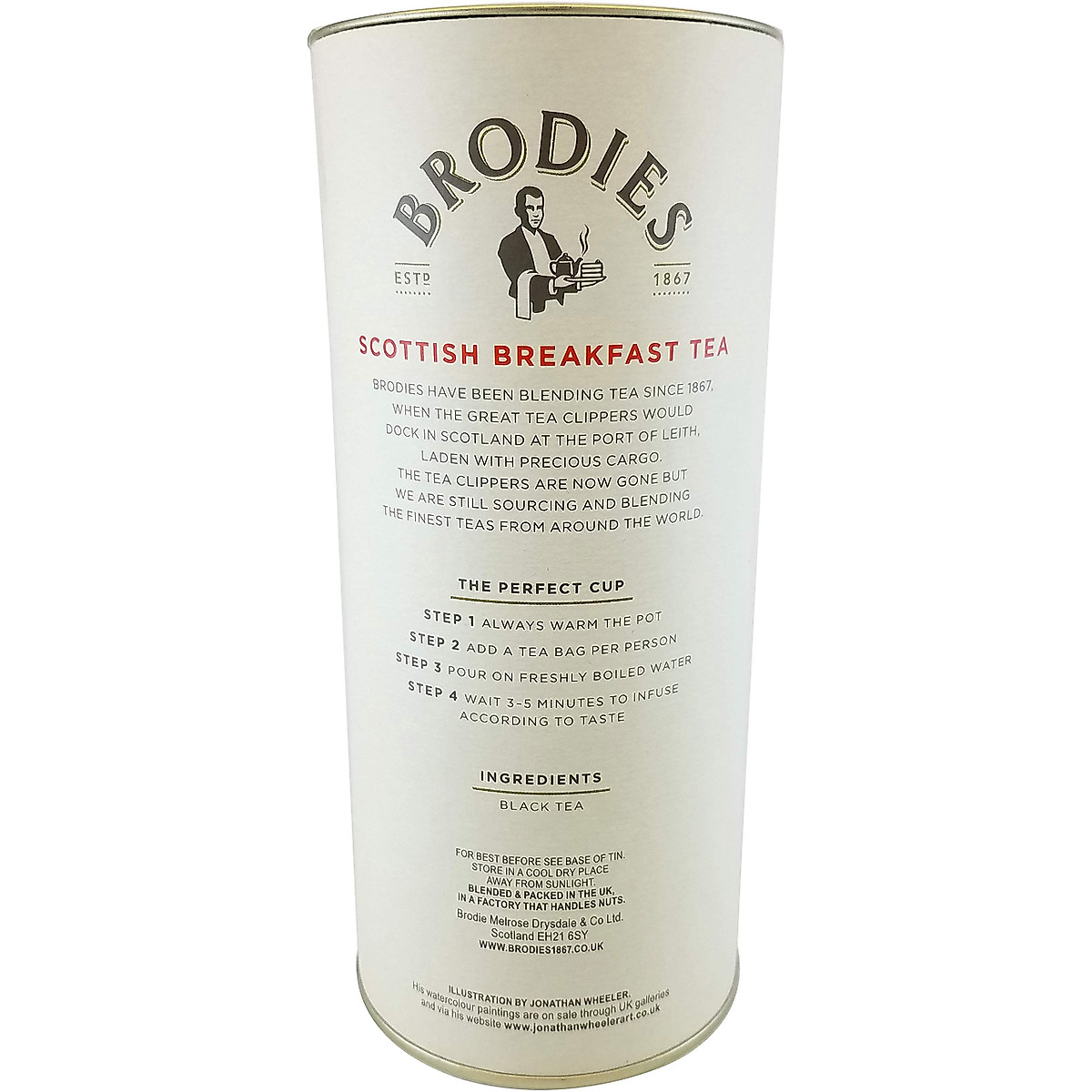 Brodies Tea, Scottish Breakfast Tea, 50-Count Bags of Black Tea Imported from Scotland