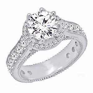 Dazzlingrock Collection Sterling Silver Round White Cubic Zirconia CZ Ladies Bridal Engagement Ring, Size 4.5