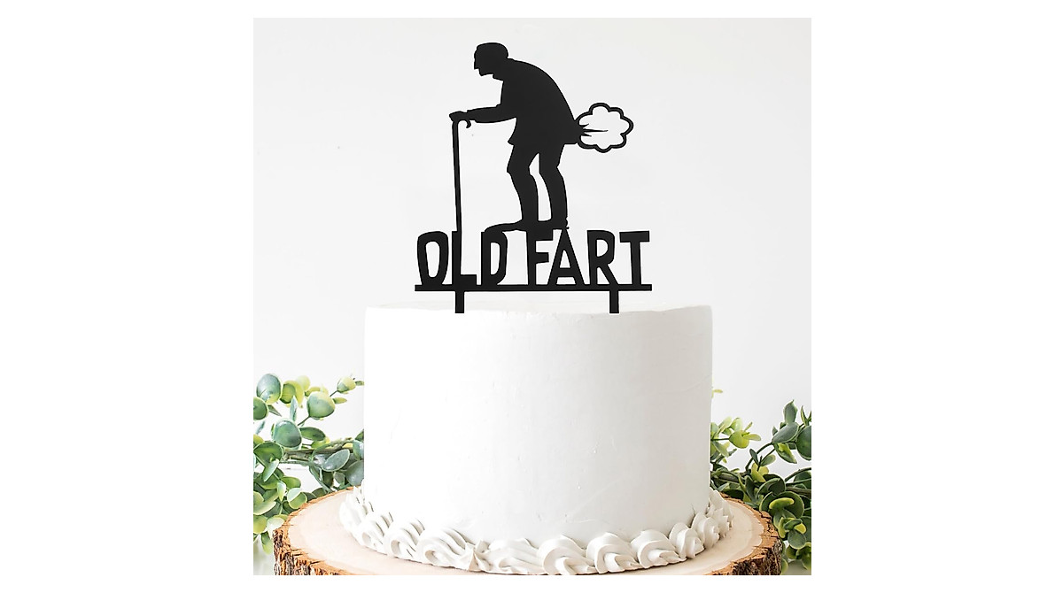 Funny Old Man Old Woman Cake Topper for Birthdays & Parties