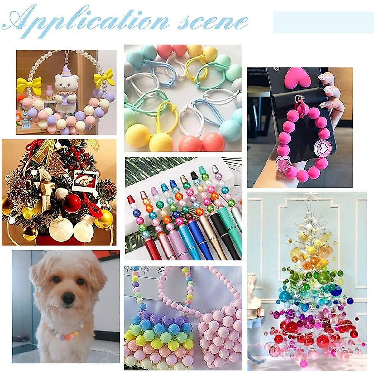 PH PandaHall 50pcs Chunk Beads, 20mm Bubblegum Beads Colorful Large Rhinestone Pearl Beads Loose Beads Round Spacer Beads for Jewelry Bracelet Necklace Pen Bag Chain Making Crafts Supplies