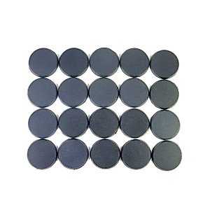 Hedral Value Pack of 20-32MM Round Black Miniature Model Bases for Tabletop or Miniature Wargames