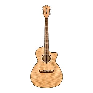 Fender FA-345CE Auditorium Cutaway Acoustic Guitar, with 2-Year Warranty, Natural