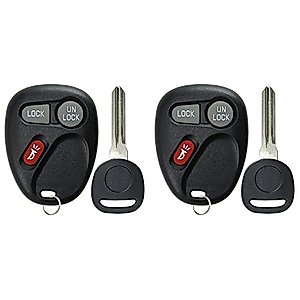 KeylessOption Keyless Entry Remote Car Key Fob and Key Replacement for 15042968 (Pack of 2)