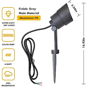 LUTEC Light Outdoor Spotlight, LED Landscape Lighting, Waterproof Outdoor Spotlight, 145°Adjustable, 6W 389 Lumens 3000K, Spot Lights for Yard Garden Driveway Porch Walkway Pool Patio