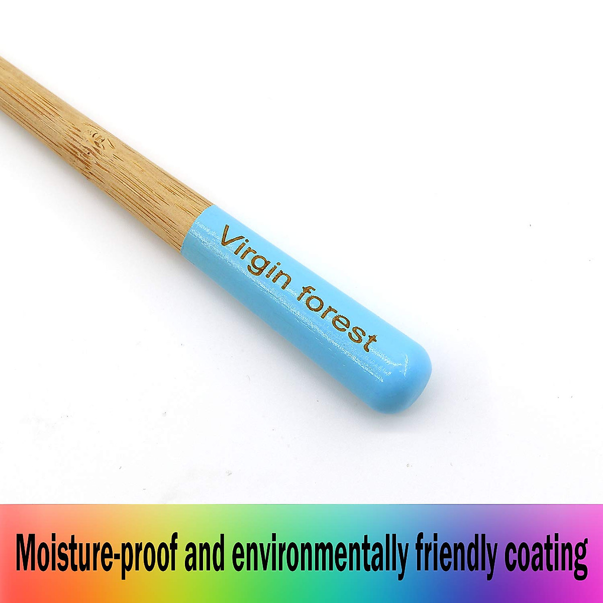 Virgin Forest Bamboo Toothbrush, Natural Eco Friendly Biodegradable Wood Toothbrushes, Vegan Organic Charcoal Tooth Brush, Pack of 6