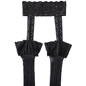 Berkshire womens Lace Garter With Stockings 4909 Pantyhose, Black, 1X US