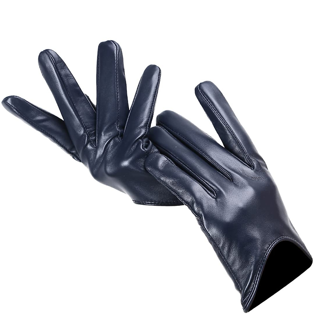 Fashion Leather Women's Gloves,Drive Women's Leather Gloves,Thin Gloves,Keep Warm Women's Winter Gloves Jujube Red 7.5