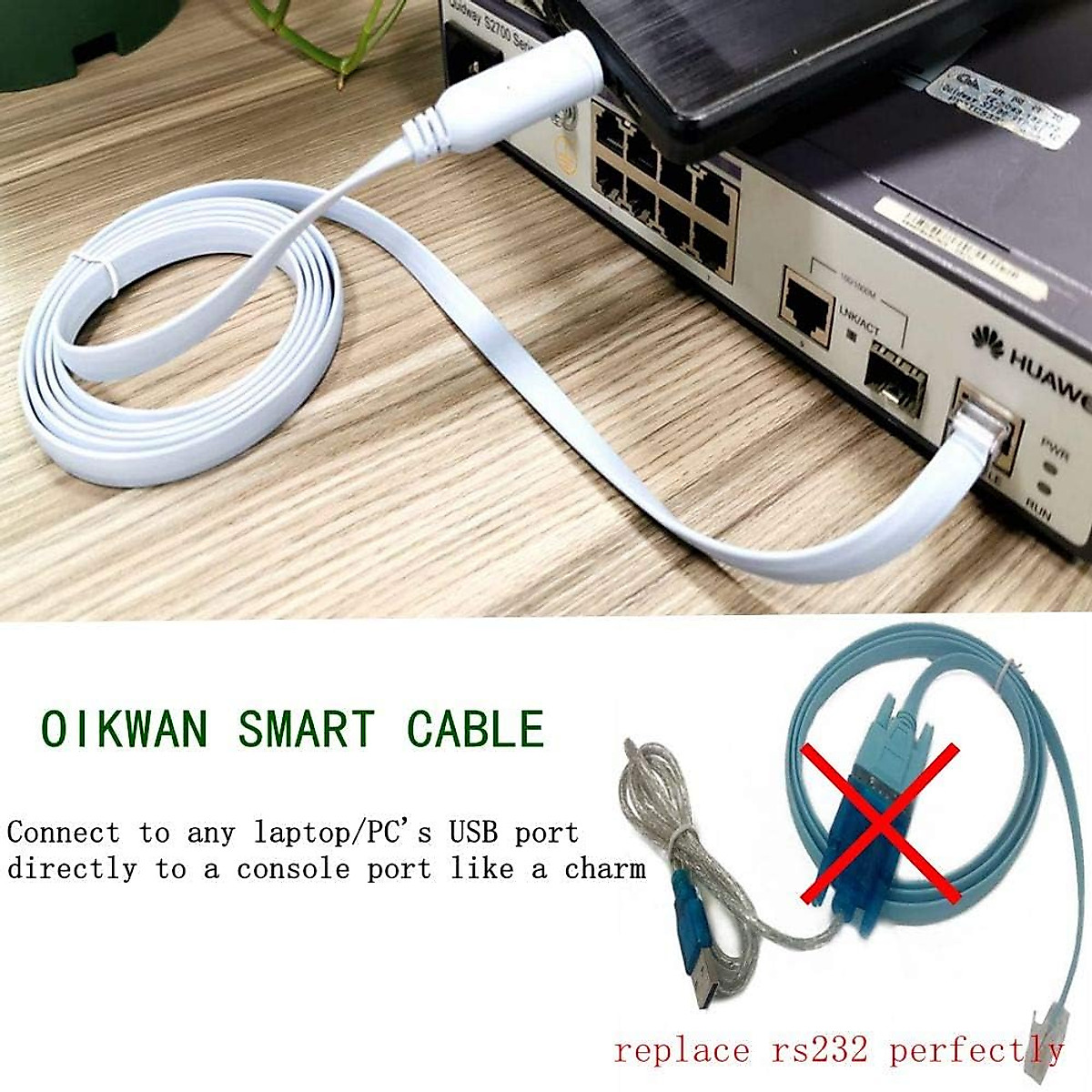 OIKWAN Console Cable USB to RJ45, USB Cable Compatible with Routers/Switch/Windows 7, 8,10,11 (10ft)