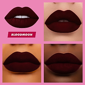 Lime Crime Velvetines Liquid Matte Lipstick, Bloodmoon (Deepest Blood Red) - Bold, Long Lasting Shades & Lip Lining - Stellar Color & High Comfort for All-Day Wear - Talc-Free & Paraben-Free