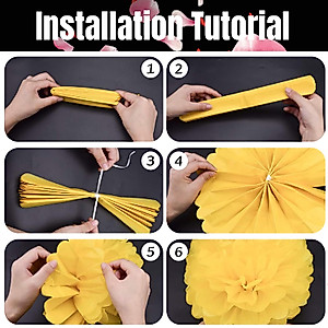 Qimoo 20pcs Red Paper Pom Poms Decorations, DIY Decorative Tissue Paper Pom-poms Flowers Ball for Party Wedding Outdoor Decoration