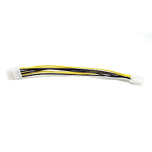 MICRO CONNECTORS 8in EPS 8-Pin Male to 8-Pin Female Power Extension Cable (F04-EPS8)