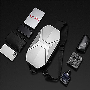 OZUKO Waterproof Sling Backpack Hard Shell Crossbody Shoulder Bag Casual Chest Bag Rucksack, One Strap Travel Sling Bag for Men Women (Black1)