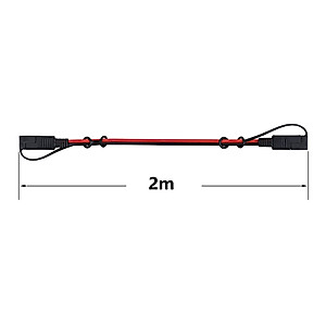 CERRXIAN 6.5FT 14AWG SAE to SAE 2 Pin Quick Disconnect Power Automotive Extension Cable with Cap for Solar Panels Battrey (Black&Red,2m)