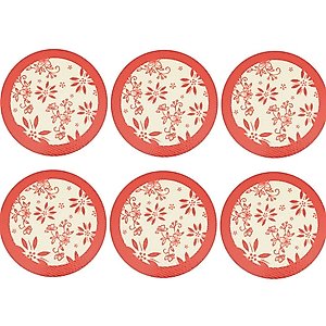 Round Silicone Baking Mats for Cake Pan - Food Grade Material, Reusable Silicone Mat for Baking Pan,Dough Roll Mats, Oven Liners for Bread/Tortilla/Macaron/Pastry/Pie/Bun/Pizza Pan (Yellow Red, 6PCS)