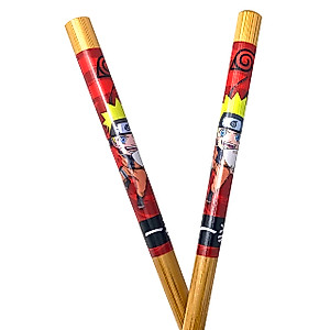 JUST FUNKY Naruto Shippuden Chopsticks Set of 2 - Official Chibi Naruto Collectible Chopsticks - Includes 2 Matching Sets of Bamboo Chopsticks - 8.85 Inches Long Anime Chopsticks