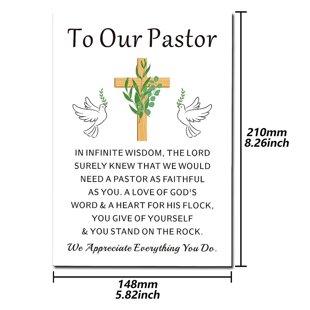 TI-EDC Thanksgiving Card for Pastor, Pastor Appreciation Card Gifts Pastor Gifts for Men MinisterReligious Scripture Gifts Baptism Christian Faith Gift Pastoral Gift from Church Thank You Card