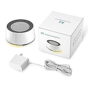 White Noise Machine with 14 High Fidelity Soundtracks, 10 Level Night Lights, Full Touch Metal Grille and Buttons, Timer and Memory Features, Plug in, Lullaby Machine for Baby, Adults