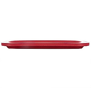 NeraNena Tray Plate 8.07" X 4.13" Rounded Smooth Edges (Red)