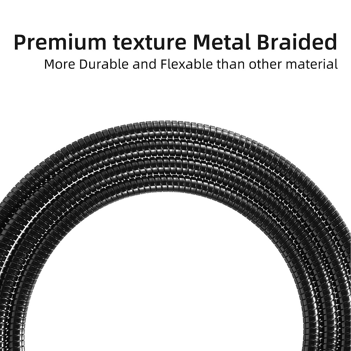 Sisyphy Metal Braided Surface Connect to USB-C Charging Cable (Bright Black 5ft), Compatible for Microsoft Surface Pro7 Go2 Pro6 5/4/3 Laptop3/2/1, Works with 45W 15V3A USBC Charger Power Supply