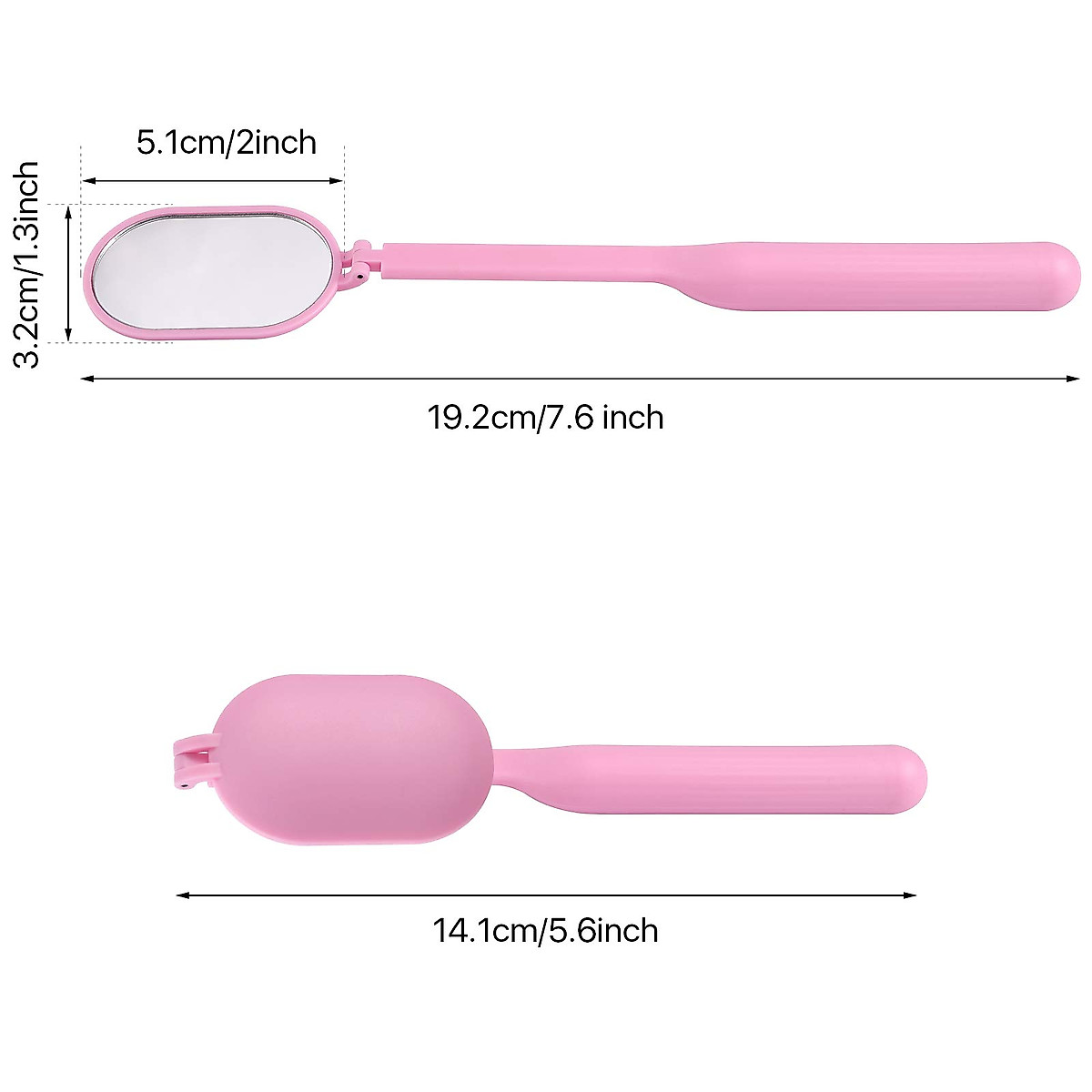 Pretty memory Lash Mirror, 270 Degree Free Rotation Lash Extension Supplies, Lightweight Makeup Mirror for Eyelash Extensions Supplies (Pink)