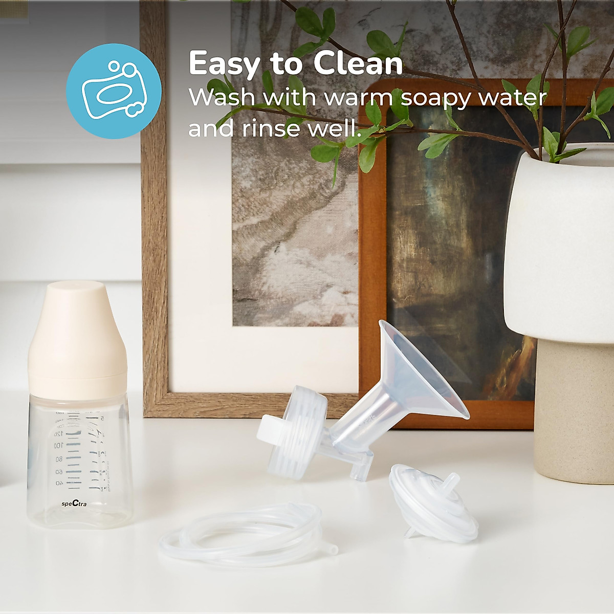 Spectra - Premium Breast Milk Pump Accessory Kit with Baby Bottles - Large 28mm - Breast Pump Accessories