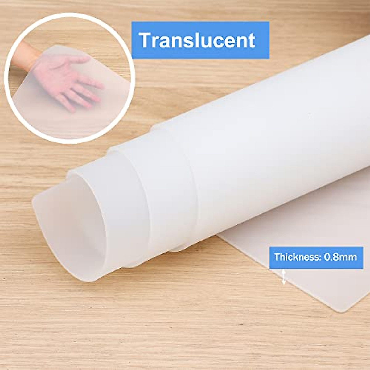 Silicone Placemats for Crafts, Non-Slip Heat Resistant, Reusable Silicone Kids Mat for Jewelry, Epoxy Resin,Glitter Slime, DIY Sheet, Pastry Dough, (2/Pack) Clear Refrigerator Pad, 11.8×15.7In