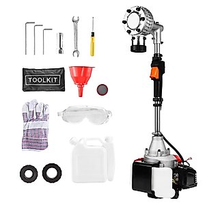 JKCHENPRO Portable Pile Driver Hammer, 2 Stroke Portable 52CC Gas Post Driver Hammer Drills, Handheld Gasoline Pile Driver for Fence Post Construction Site, Maximum Pile Driving Diameter for 50mm