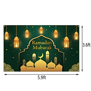Pudodo Ramadan Mubarak Backdrop Banner Mosque Islamic Muslim Religious Holiday Party Photography Background Wall Decoration