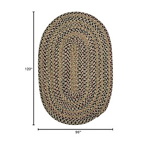 Colonial Mills Comfort Braided Area Rug Green 8' x 10' Oval 8' x 10'