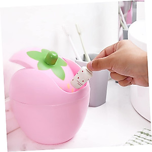 NUOBESTY Office Decor Xxcm Container Car Bins Lid Dustbin Home Lids Mini Brush Use Bin Strawberry Tiny Recycling with for Makeup Tabletop X Room Cans Dispenser Rubbish Baskets Coffee Swing Car Decor